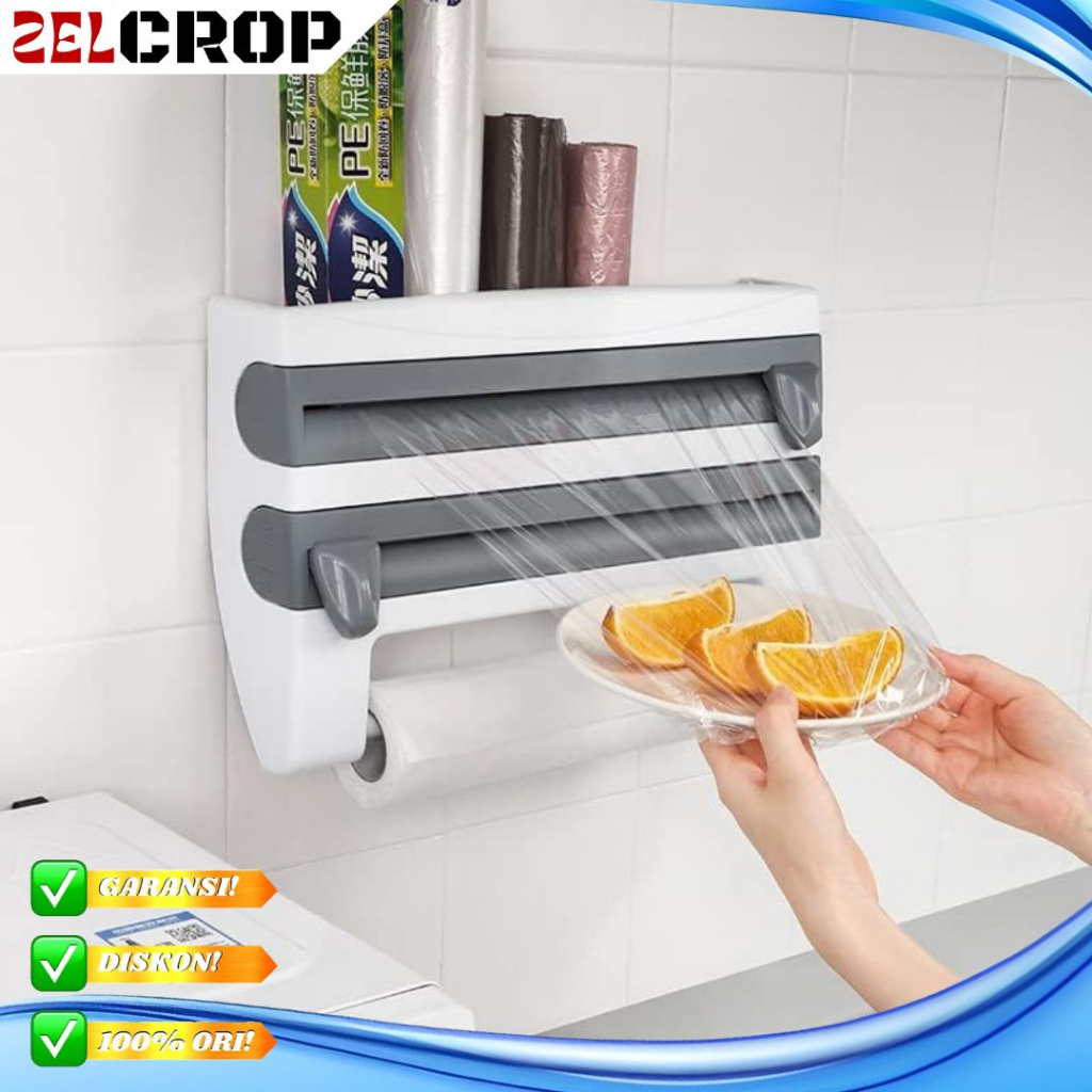 Jual Rak Dapur Dinding Dispenser Tempat Tisu Gulung Roll Plastik Cling ...