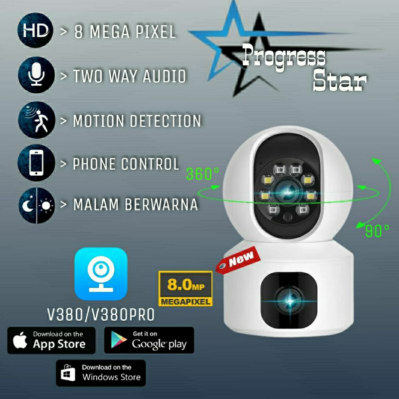Jual New Ip Camera Cctv V380 8MP Dual Lens Ip Kamera 360 derajat ...