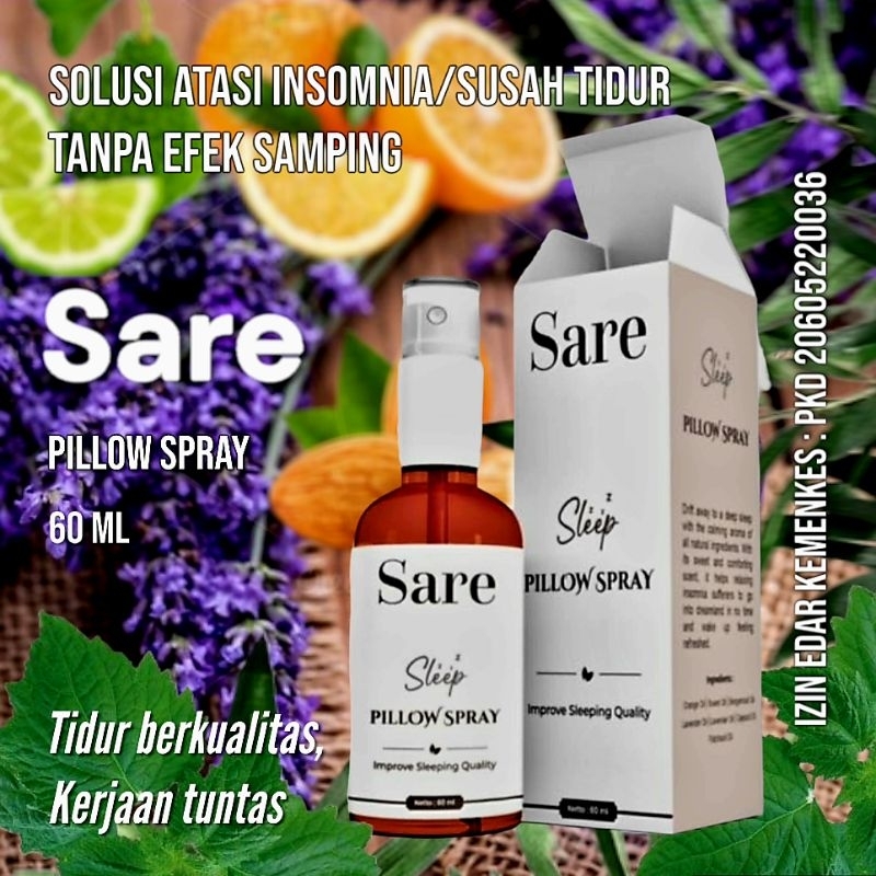 Jual Sare pillow spray, obat insomnia spray cair ampuh tanpa efek ...
