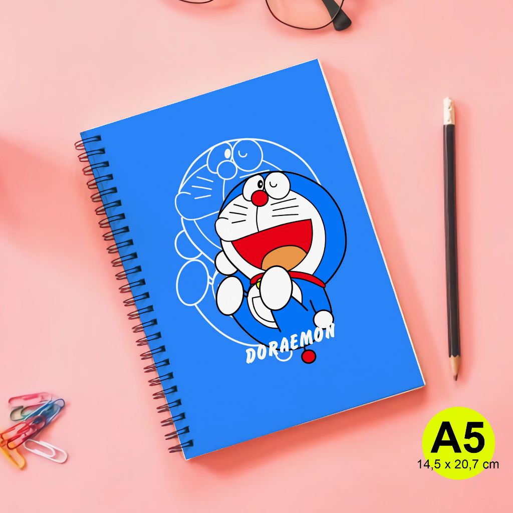 Jual BUKU NOTEBOOK A5 SPIRAL Doraemon - SA5002 | Shopee Indonesia