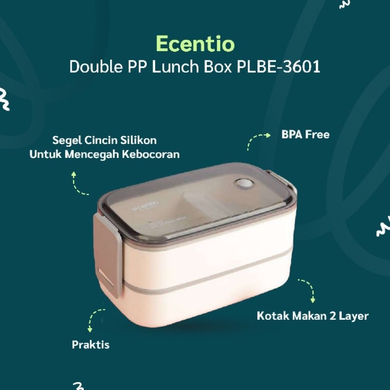 Jual Double PP Lunch Box 1600 ml PLBE-3601 | Shopee Indonesia