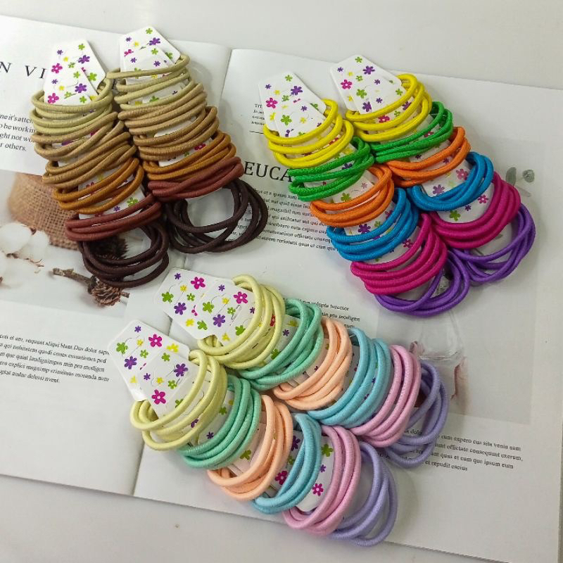 Jual Ikat Rambut Cacing Bagus Isi 6 pcs / Karet Cacing Warna Kemasan ...