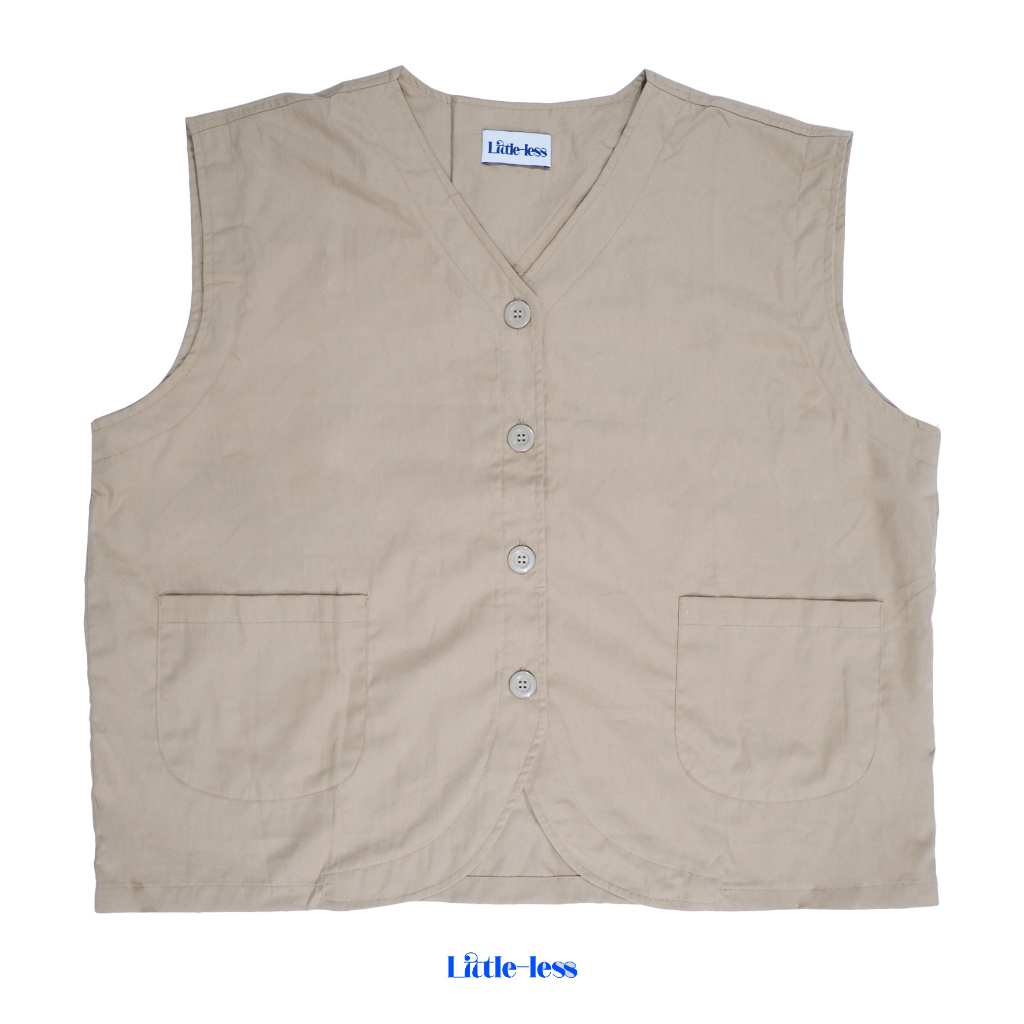 Jual MARIN Cotton Vest Rompi Wanita Katun Boxy Fits | Shopee Indonesia