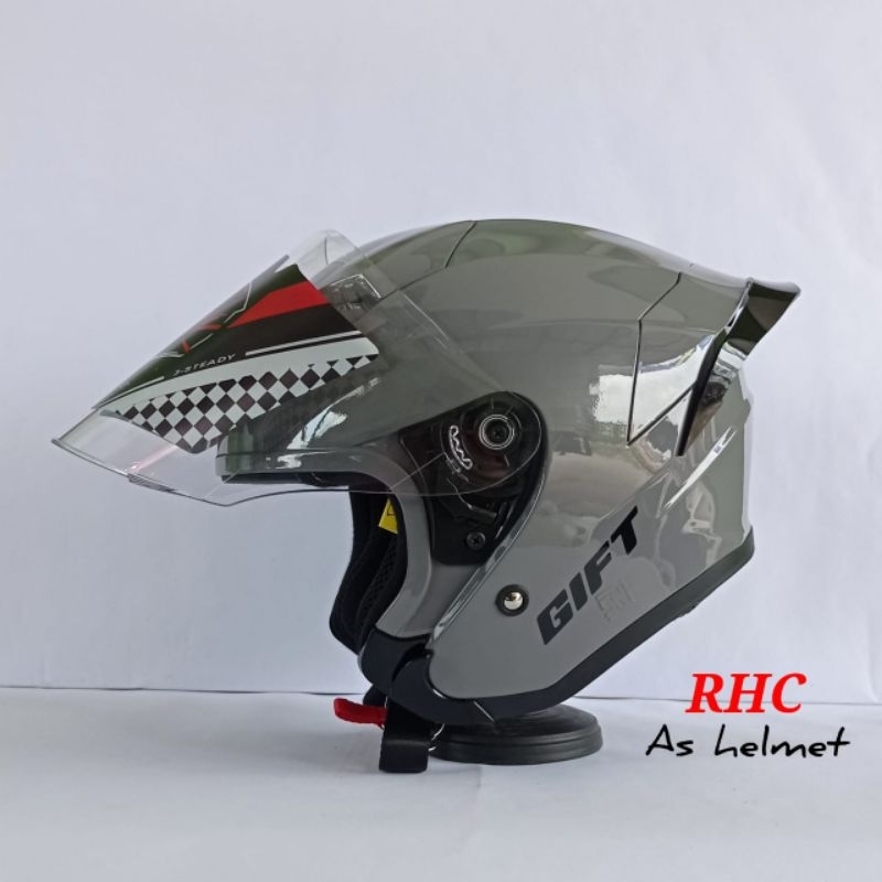 Jual HELM GIFT SARGON SOLID WHITE DARK GREY GIFTSARGON HALF FACE ...