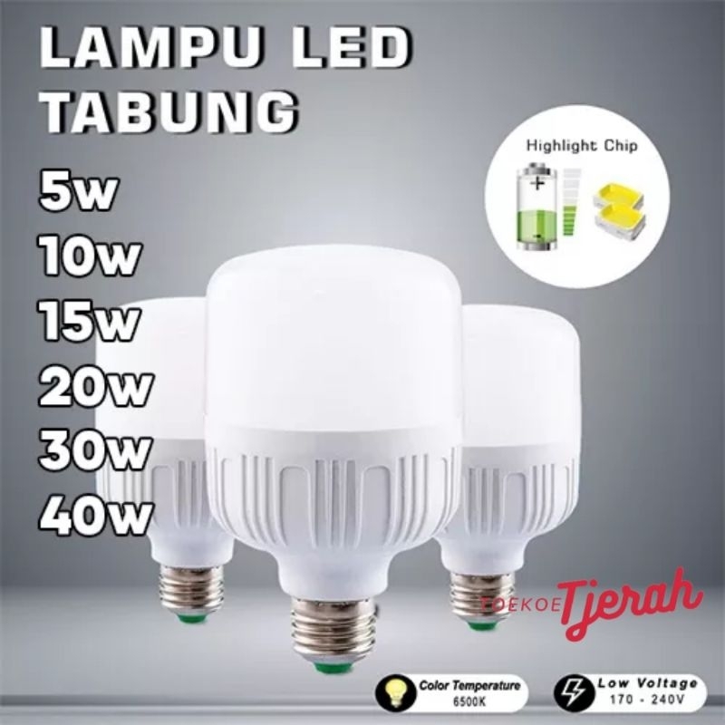 Jual LAMPU LED TABUNG 5W 10W 15W 20W 30W 40W LAMPU CAPSUL / LAMPU MURAH (PUTIH) | Shopee Indonesia