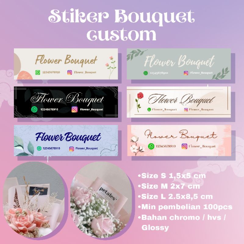 Jual STIKER LABEL BUKET CUSTOM / stiker buket / stiker custom | Shopee ...