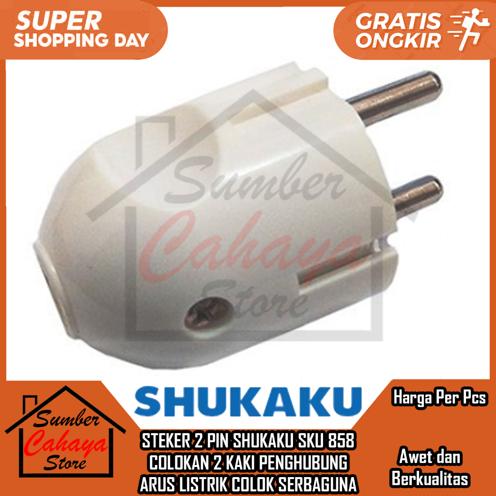 Jual STEKER 2 PIN SHUKAKU SKU 858 COLOKAN 2 KAKI PENGHUBUNG ARUS ...