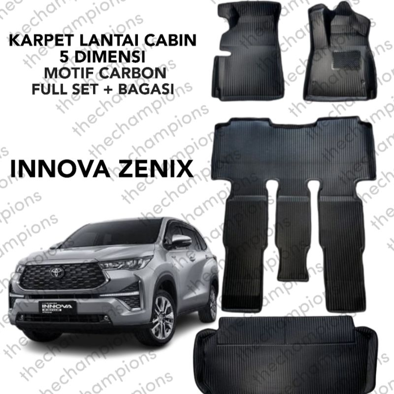 Jual KARPET LANTAI CABIN 5 DIMENSI CARBON INNOVA ZENIX | Shopee Indonesia