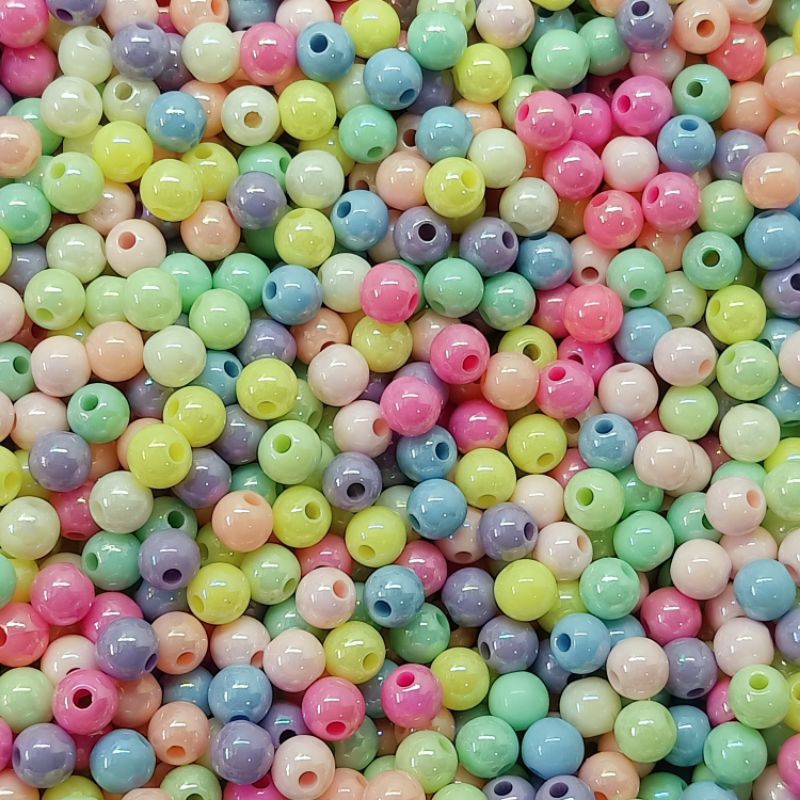 Jual (25 gr) Manik pastel bulat glossy (new colour) | Shopee Indonesia