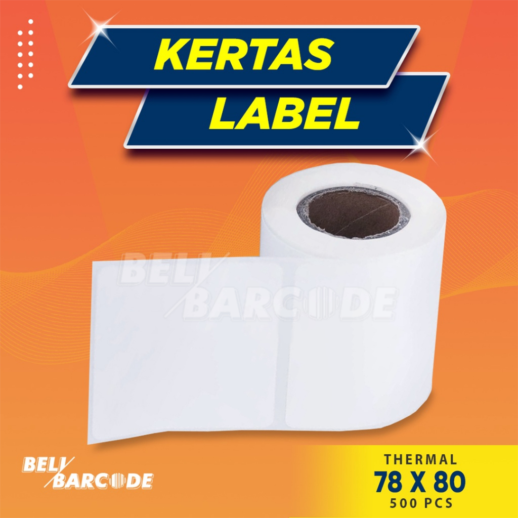 Jual STIKER LABEL BARCODE THERMAL 78X80 - 78mm X 80mm 500pcs | Shopee ...