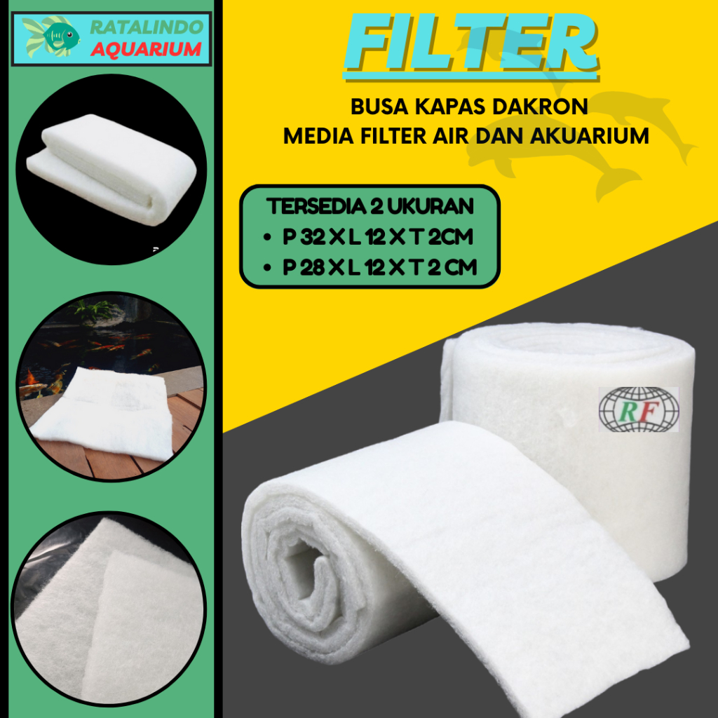 Jual Kapas Filter akuarium Dakron tebal 2 cm busa kapas filter akuarium ...