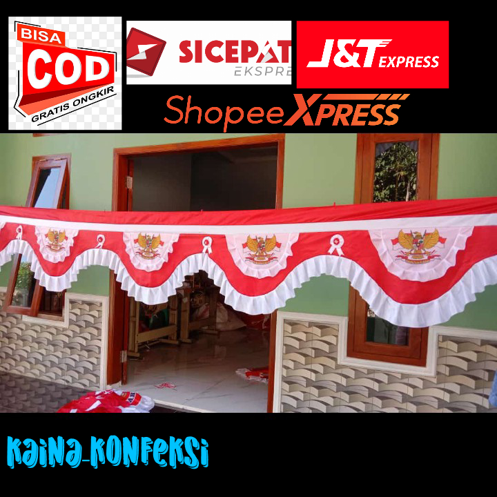Jual Bekron Dekorasi Merah Putih Background Merah Putih Bendera Bekron ...