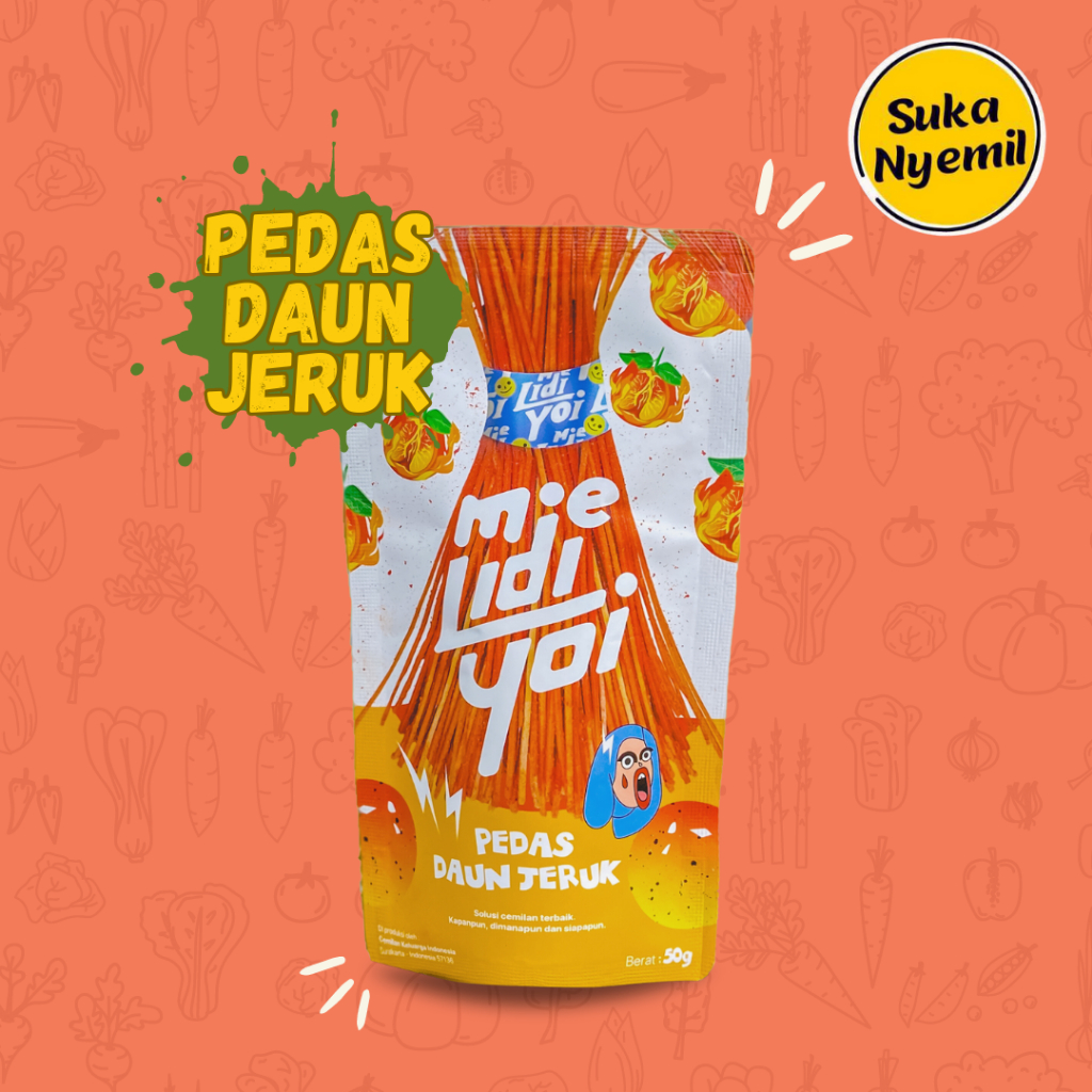 Jual SUKA NYEMIL - Mie Lidi Yoi Pedas Daun Jeruk (50 gram) Jajanan ...