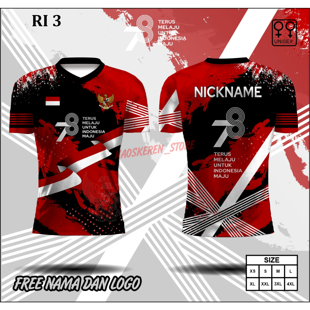 Jual Jersey hut kemerdekaan ri ke 78 baju kemerdekaan Indonesia 2023 kaos dirgahayu Republik ...
