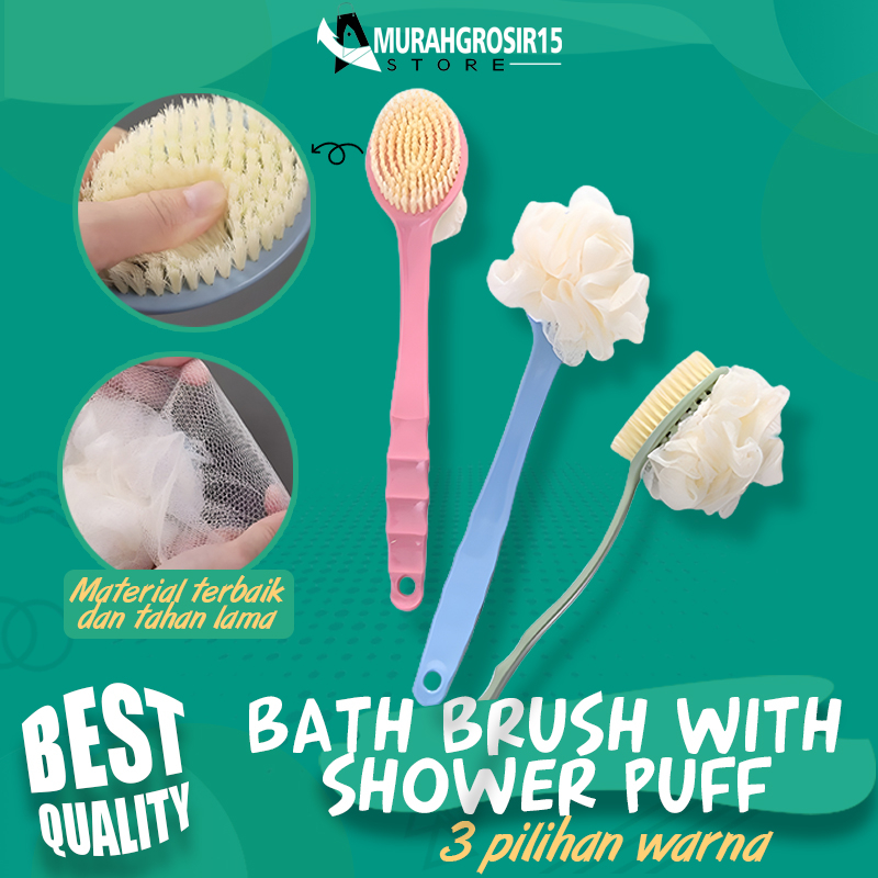 Jual Sikat Mandi Bath Brush Back Rubbing with Shower Puff / Sikat ...