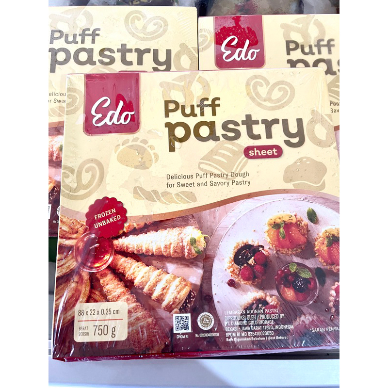 Jual Edo Puff Pastry Sheet 750gr ~ GALERI PLASTIK FROZEN FOOD | Shopee ...