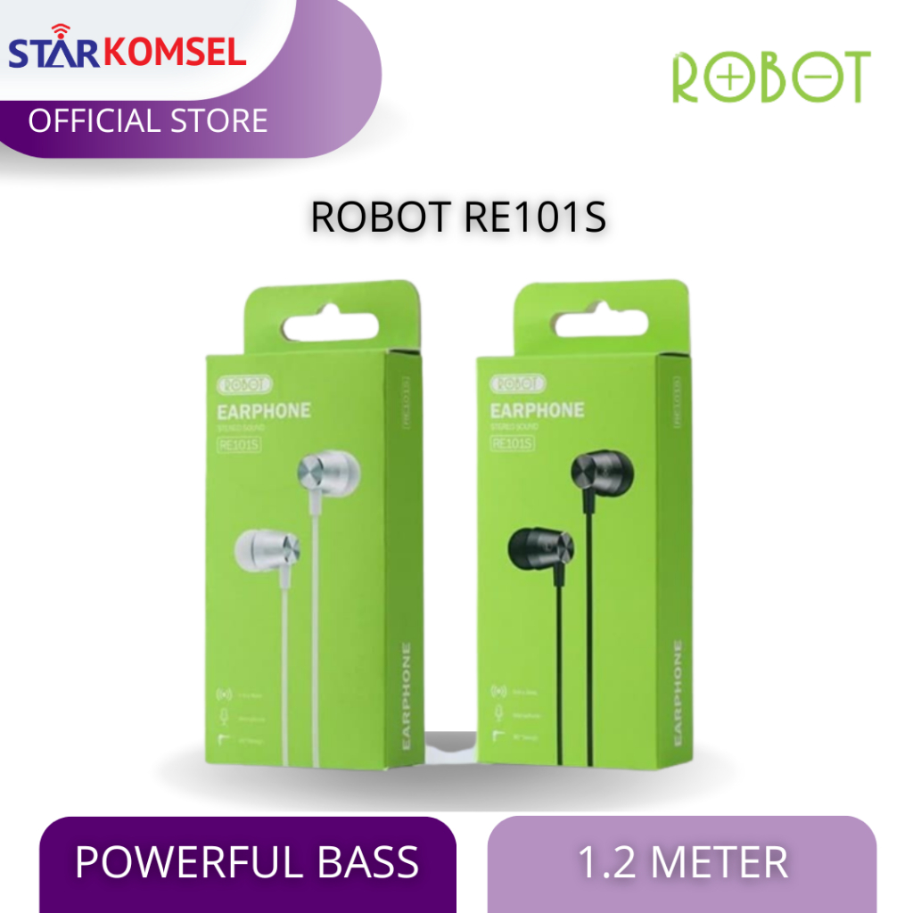 Jual HEADSET ROBOT RE101 (WARNA HITAM / EARPHONE / HEADPHONE) | Shopee ...