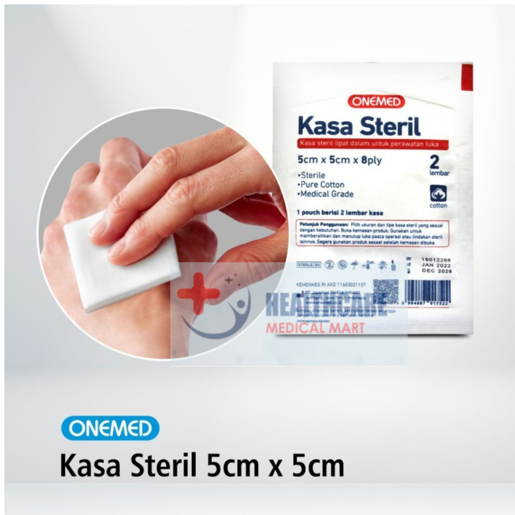 Jual Kasa Steril 5 cm x 5 cm OneMed 8 ply Isi 2 Lembar | Shopee Indonesia