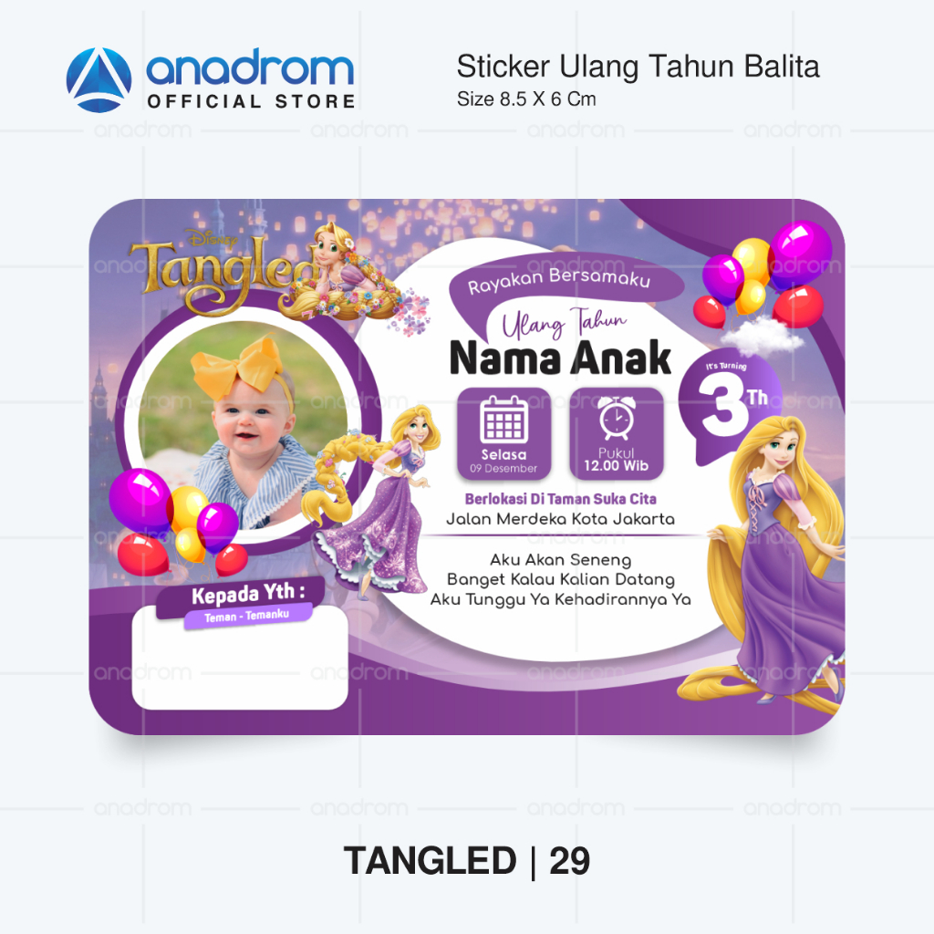 Jual Sticker Label Ulang Tahun Balita | Sticker Label Box Makanan ...