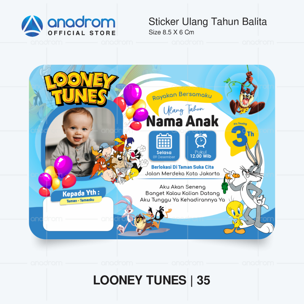 Jual Sticker Label Ulang Tahun Balita | Sticker Label Box Makanan ...