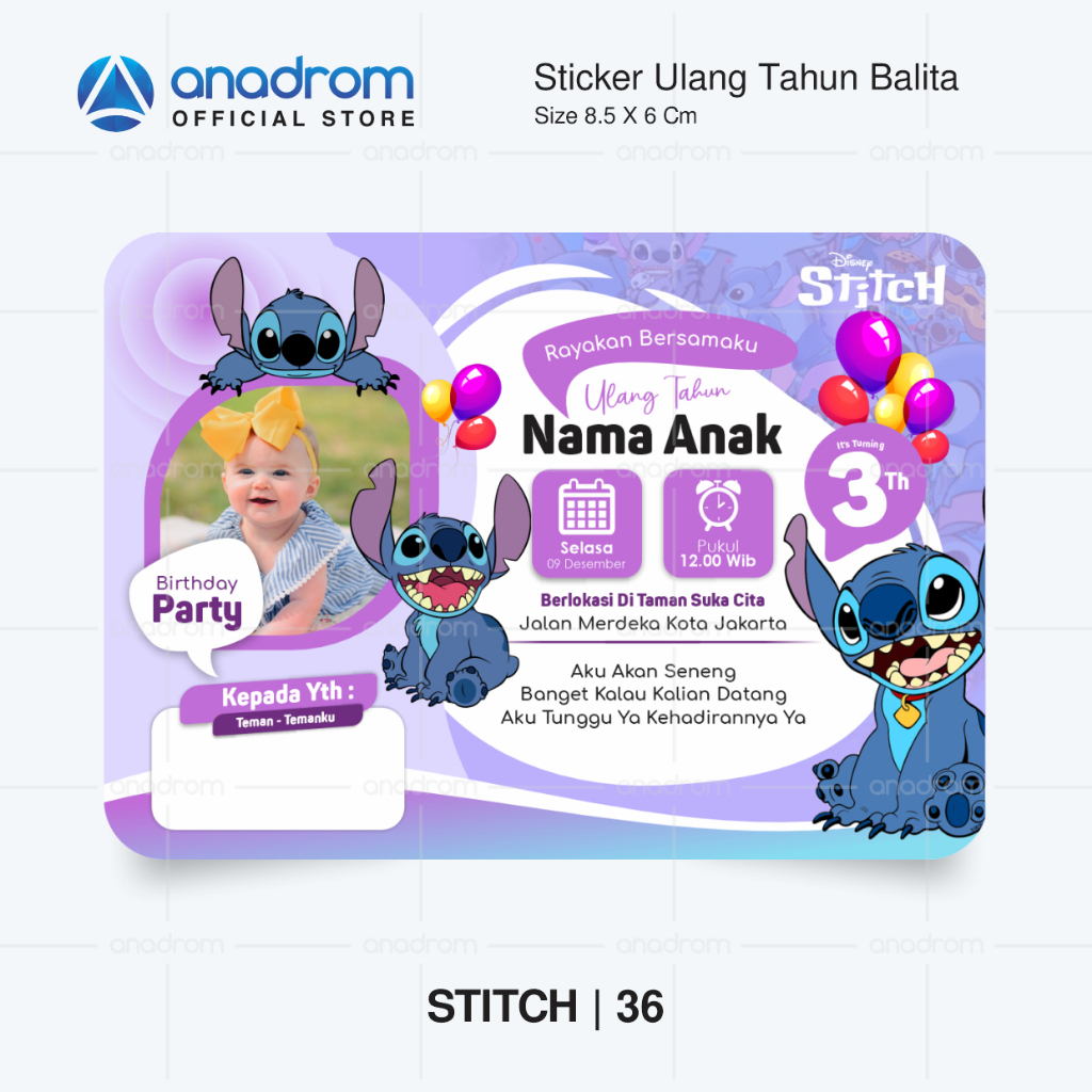 Jual Sticker Label Ulang Tahun Balita | Sticker Label Box Makanan ...