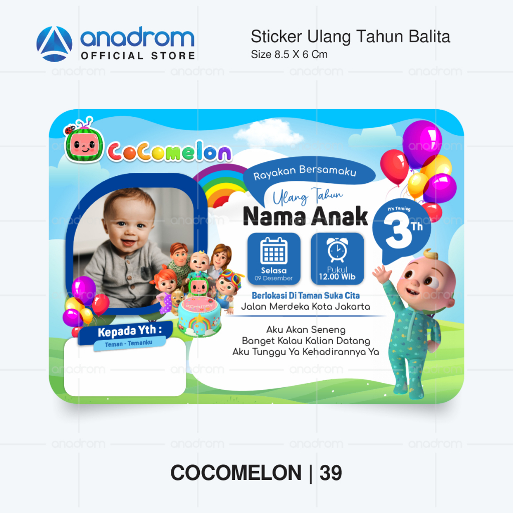 Jual Sticker Label Ulang Tahun Balita | Sticker Label Box Makanan ...