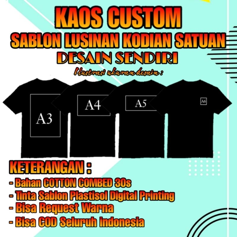 Jual Kaos Custom Desain Sendiri Satuan Lusinan Kodian | Shopee Indonesia Jual Kaos Custom Desain Sendiri Satuan Lusinan Kodian | Shopee Indonesia