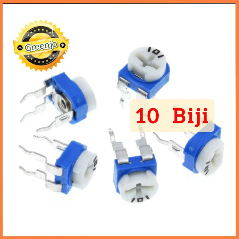 Jual x10 Trimpot VR 500 ohm 1K 2K 5K 10K 20K 50K Trimmer Variable ...
