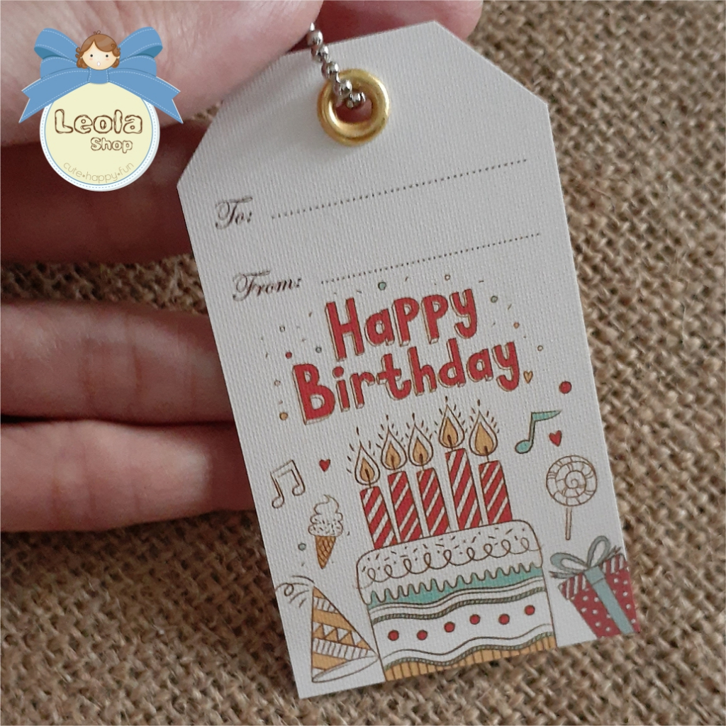 Jual Hang Tag HAPPY BIRTHDAY - bdaycake /Kartu Ucapan Birthday Gift Tag ...