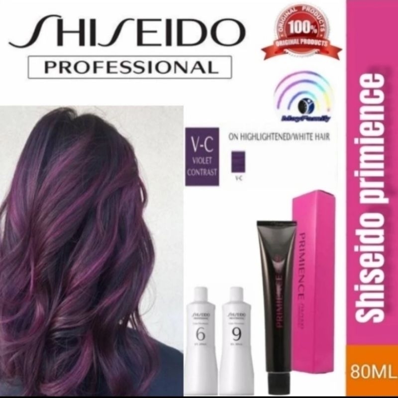 Jual cat rambut shiseido primience VC violet contrast + oxidant hair ...