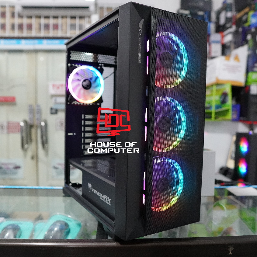Jual CASE PC VENOM RX DROGON MAX SIDE TEMPERED GLASS 4 FAN ARGB ATX ...
