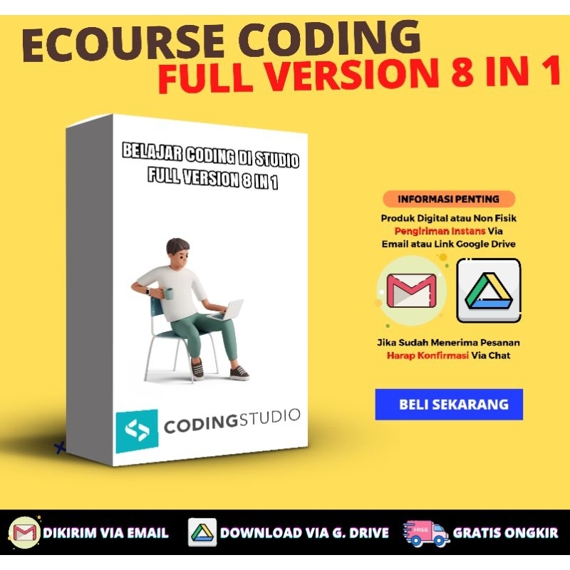 Jual Paket Ecourse Coding Studio Lengkap 8 in 1 | Shopee Indonesia