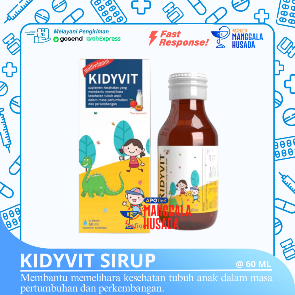 Jual KIDYVIT SIRUP PER BOTOL @ 60 ML | Shopee Indonesia