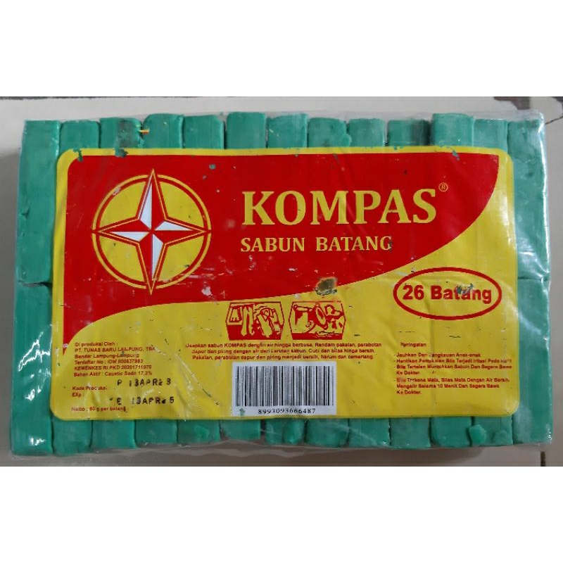 Jual Sabun Batang KOMPAS hijau (1 pak isi 26 Batang) | Shopee Indonesia