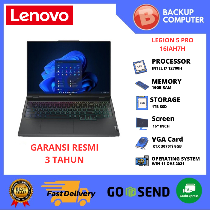 Jual LAPTOP GAMING LENOVO LEGION 5 PRO 16IAH7H 82RF00RHID i7-12700H | Shopee Indonesia