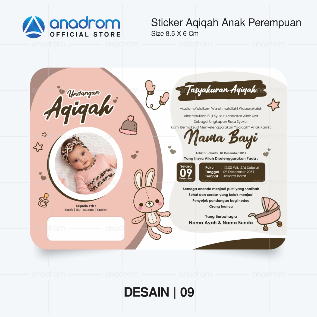 Jual Sticker Label Aqiqah Anak Perempuan | Sticker Label Box Makanan ...