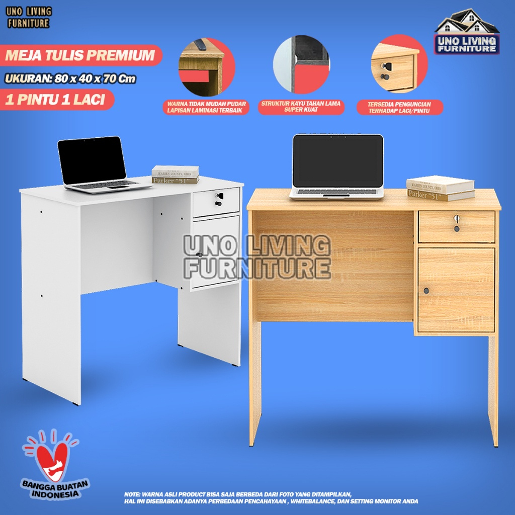 Jual MEJA LAPTOP MEJA TULIS MEJA BELAJAR KERJA KECIL WARNA PUTIH MTK 80 ...