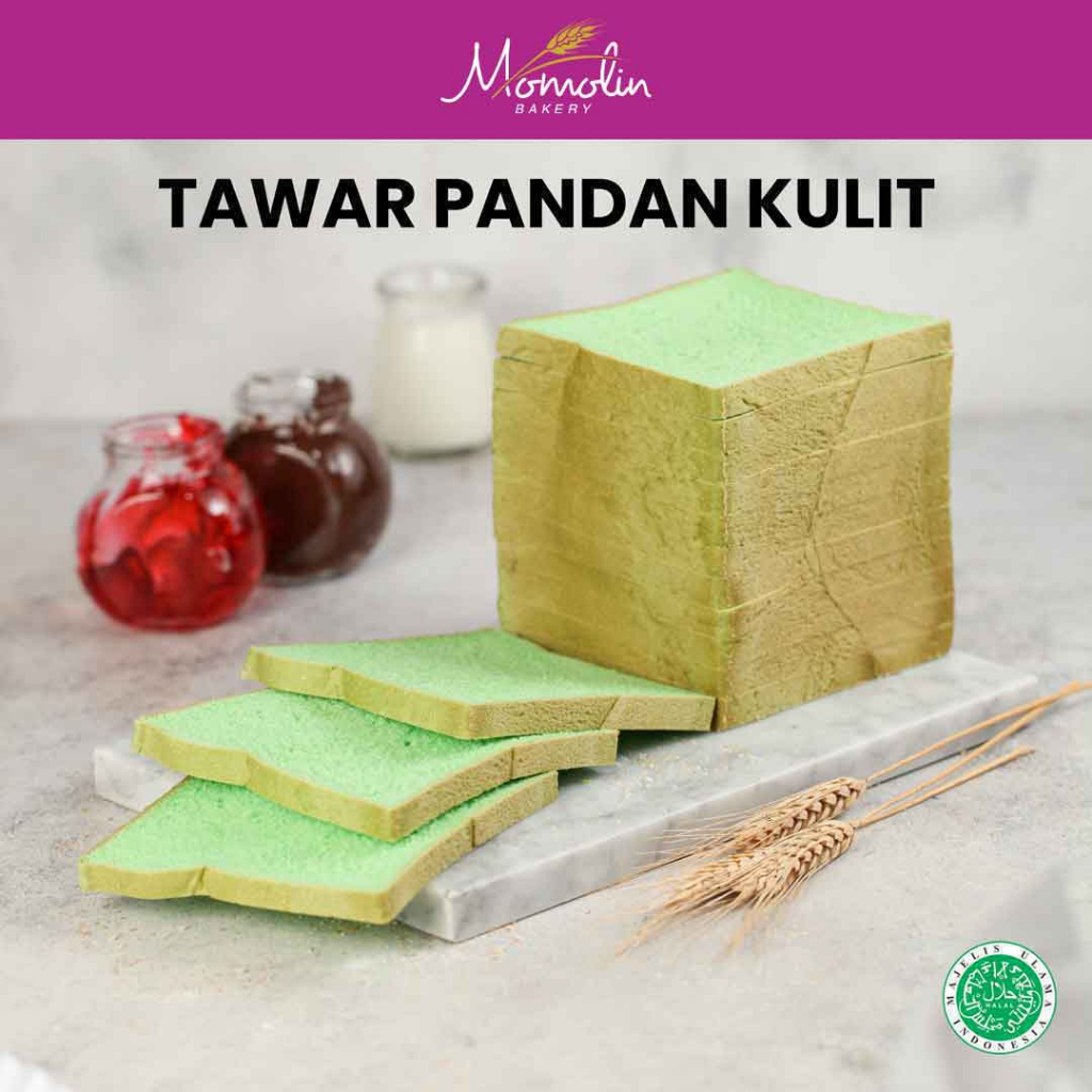 Jual Momolin Bakery Roti Tawar Pandan Kulit | Roti Tawar | Roti Gandum ...