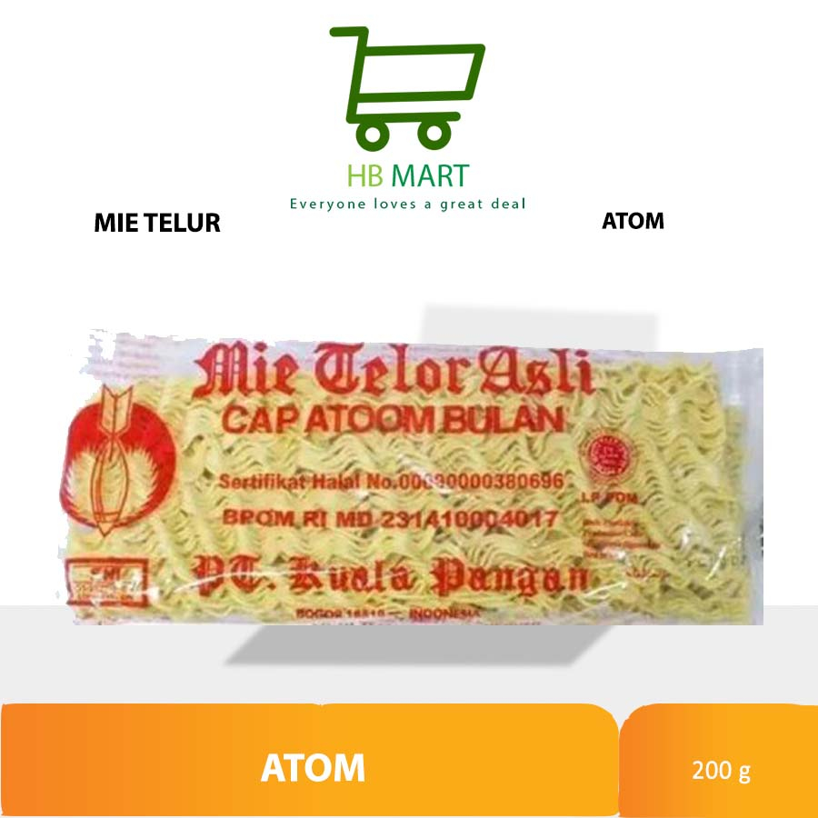 Jual Mie Telor Asli Cap Atom Bulan 200 Gr | Shopee Indonesia