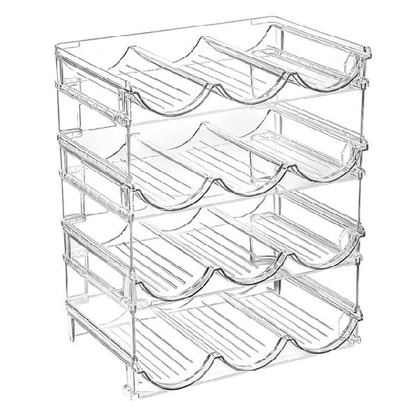 Jual Rak Botol Minuman Susun Transparan Bottle Holder Organizer Storage ...