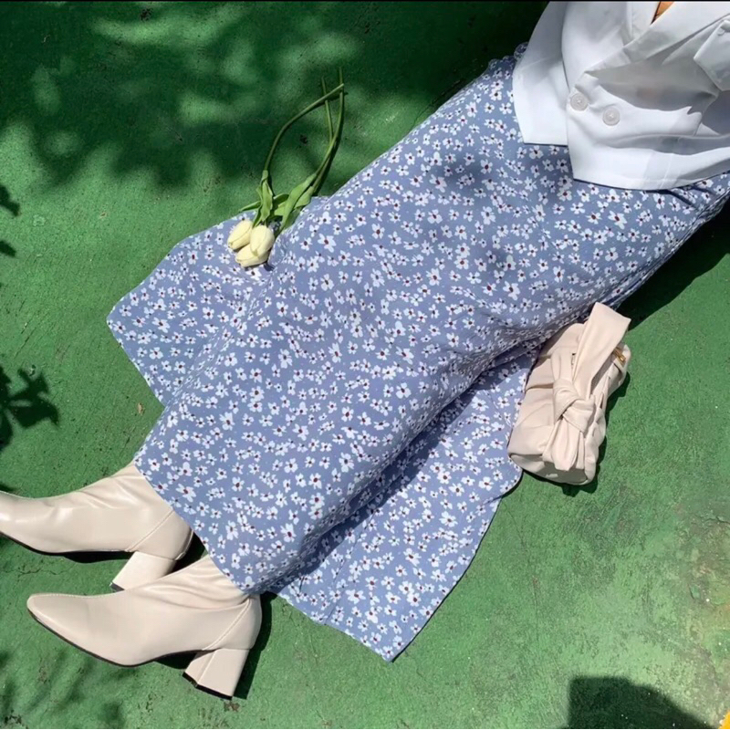 Jual FLORAL SKIRT | rok floral skirt | rok bunga | pattern korean midi ...