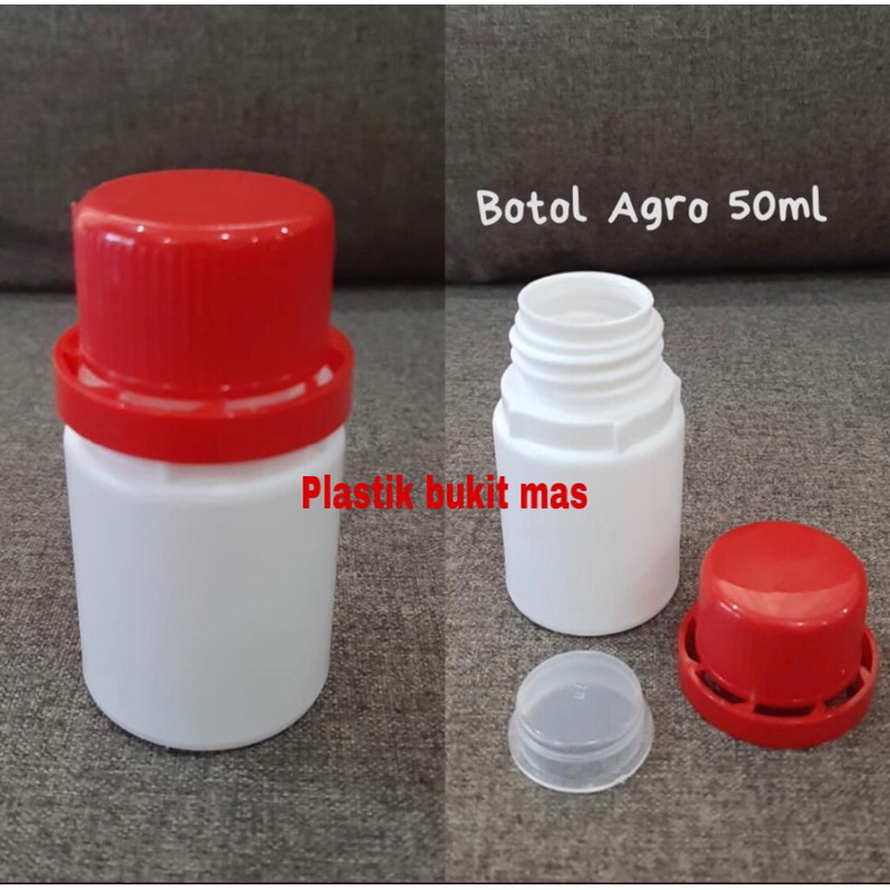 Jual Botol agro 50 ml / botol labor 50ml / botol plastik hdpe 50ml ...
