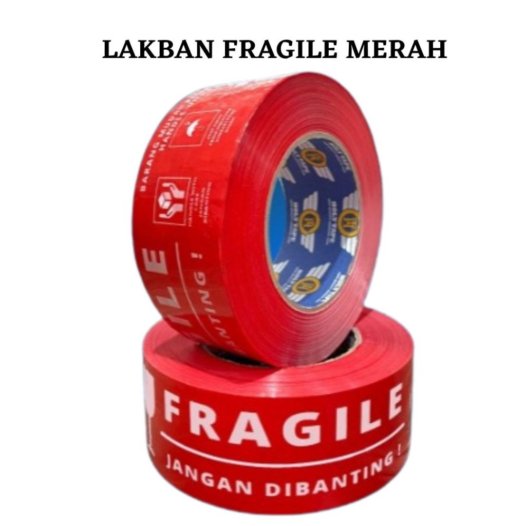 Jual LAKBAN/ SOLASI FRAGILE FULL MERAH 300 YARD HOLYTAPE KUALITAS ...