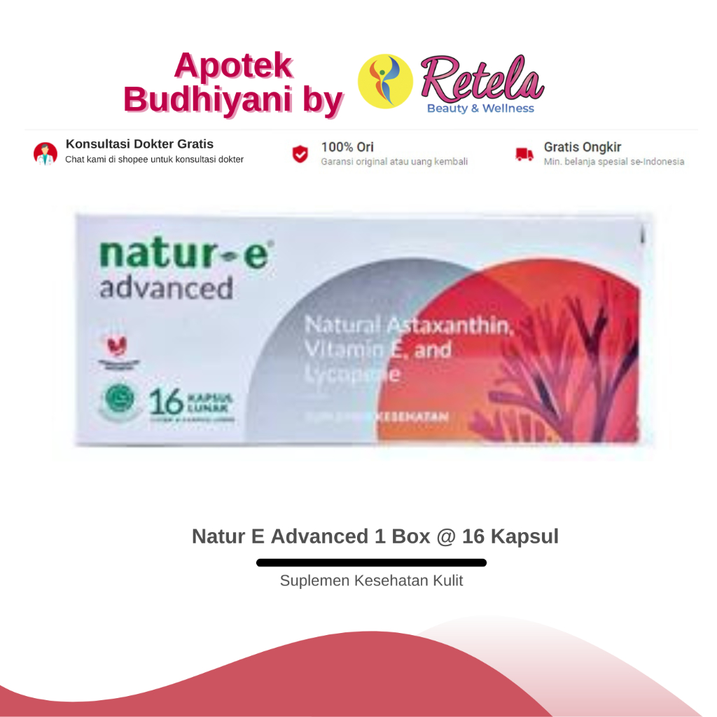 Jual Natur E Advanced 1 Box @ 16 Kapsul / Suplemen Kesehatan Kulit ...