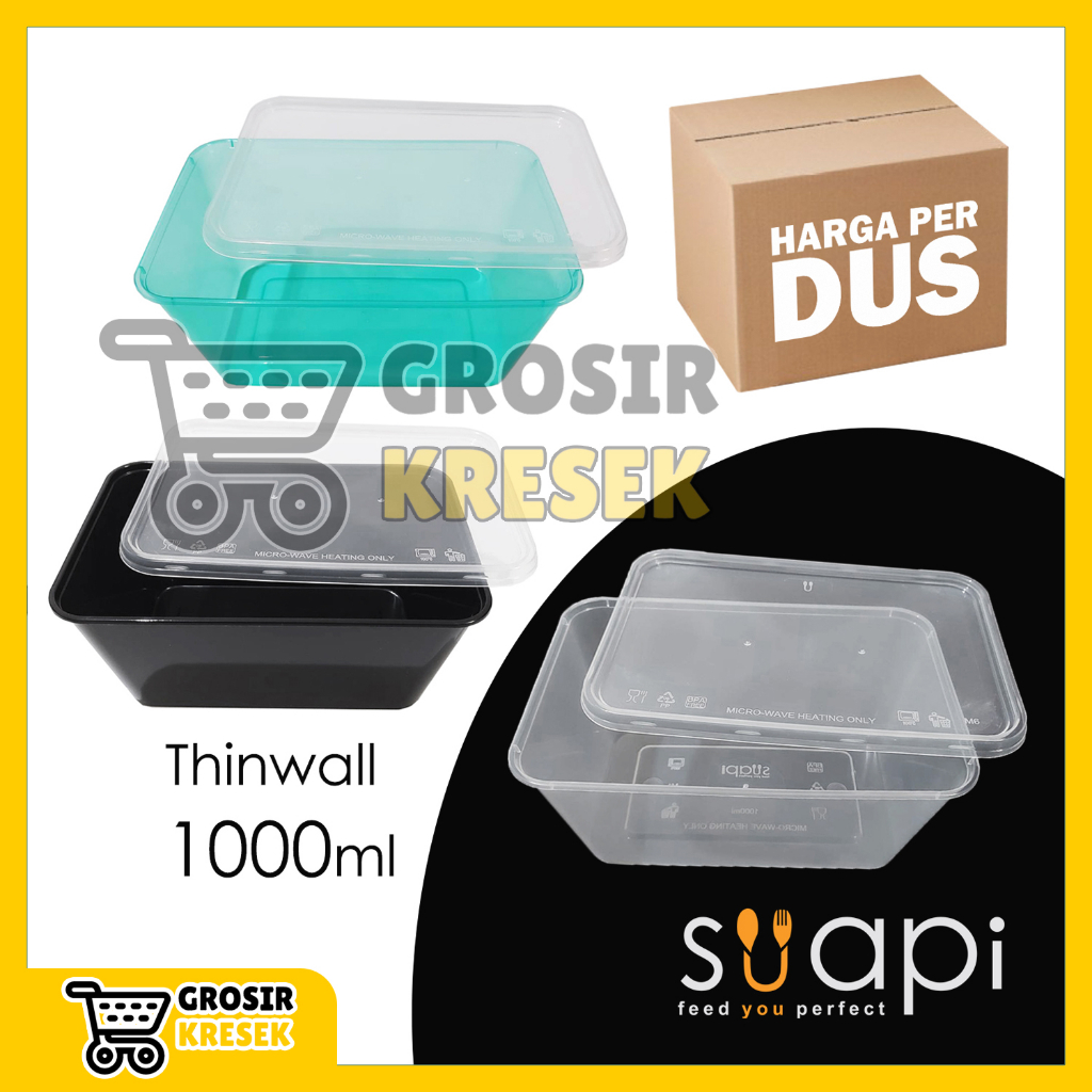 Jual [DUS] A85 Food Container SUAPI 1000 ml isi 25 pcs Thinwall Wadah ...