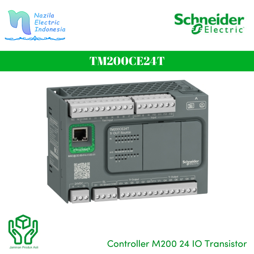 Jual Schneider Modicon TM200CE24T M200 24 I/O Transistor Ethernet ...