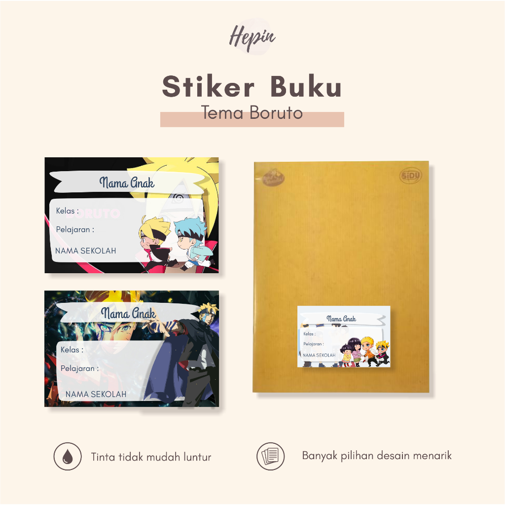 Jual (30pcs)bisa custom/ready/Stiker dan label buku pelajaran Tema ...