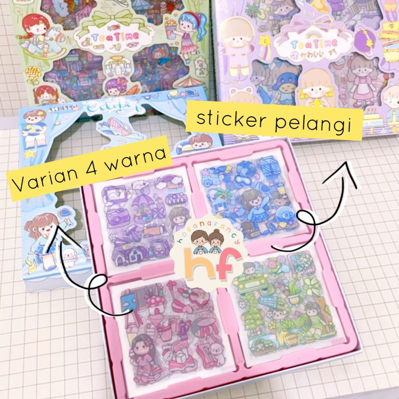 Jual sticker momo rainbow isi 100 / sticker kekinian viral /sticker ...