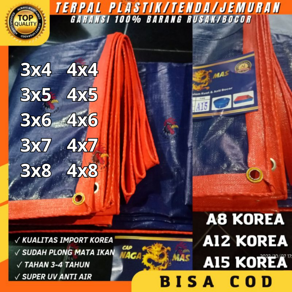 Jual Terpal Tenda Plastik Lembaran Type A8 A12 A15 Dengan Bahan HDPE ...