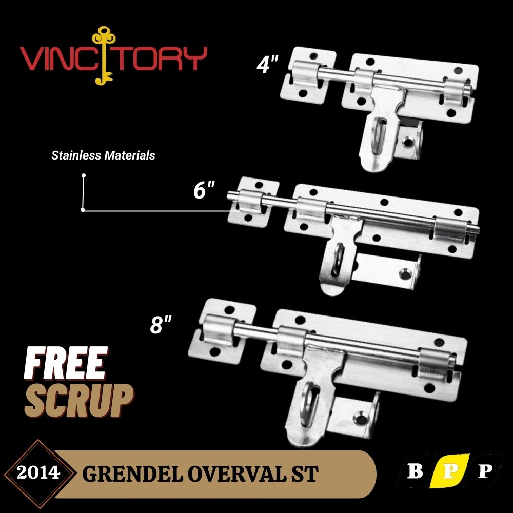 Jual Grendel Overval Stainless Vincitory/Selot Gembok Pintu 2 Kancing ...